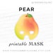 Pear Printable Party Mask | Fruit Mask | Inexpensive Play Props - Etsy