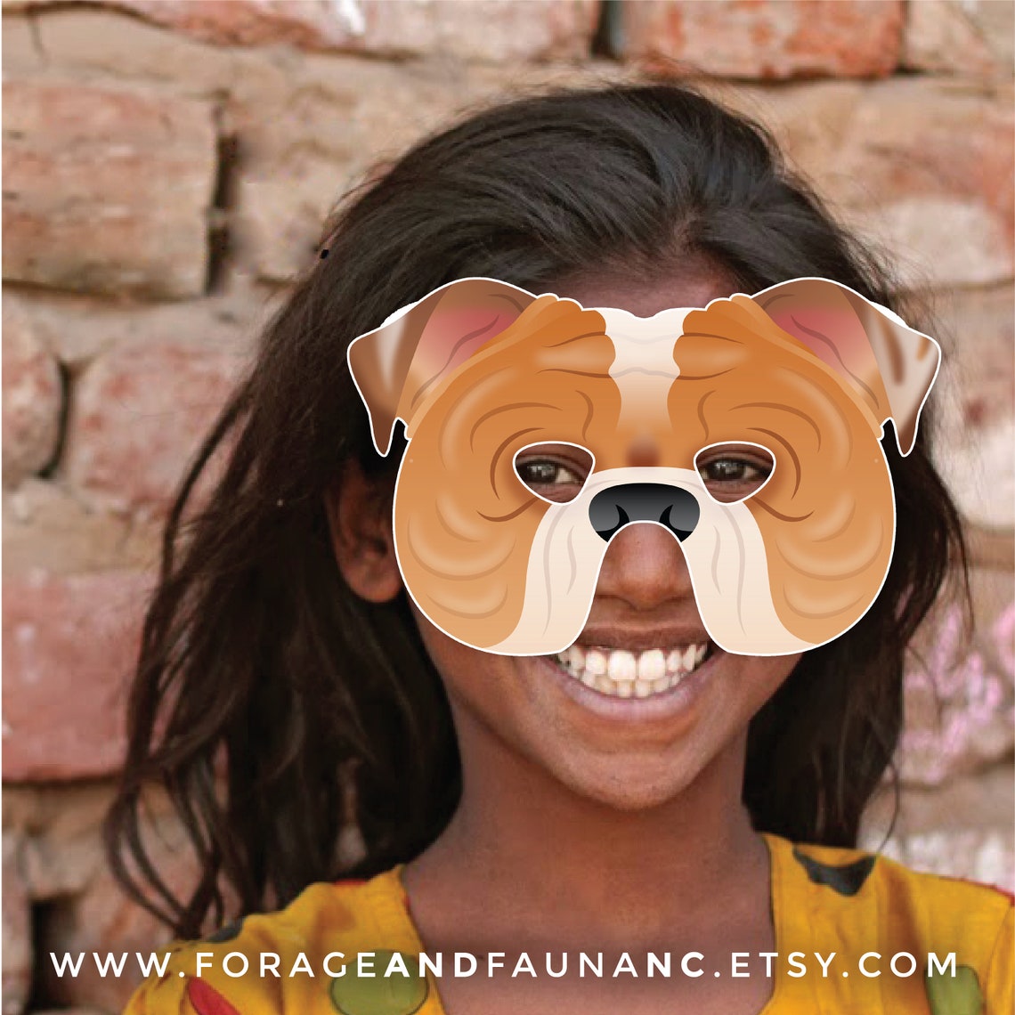 Bulldog Printable Halloween Mask American Bulldog English - Etsy