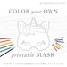 Unicorn Coloring Printable Mask Fun Activity Cosplay Mythical Animal ...