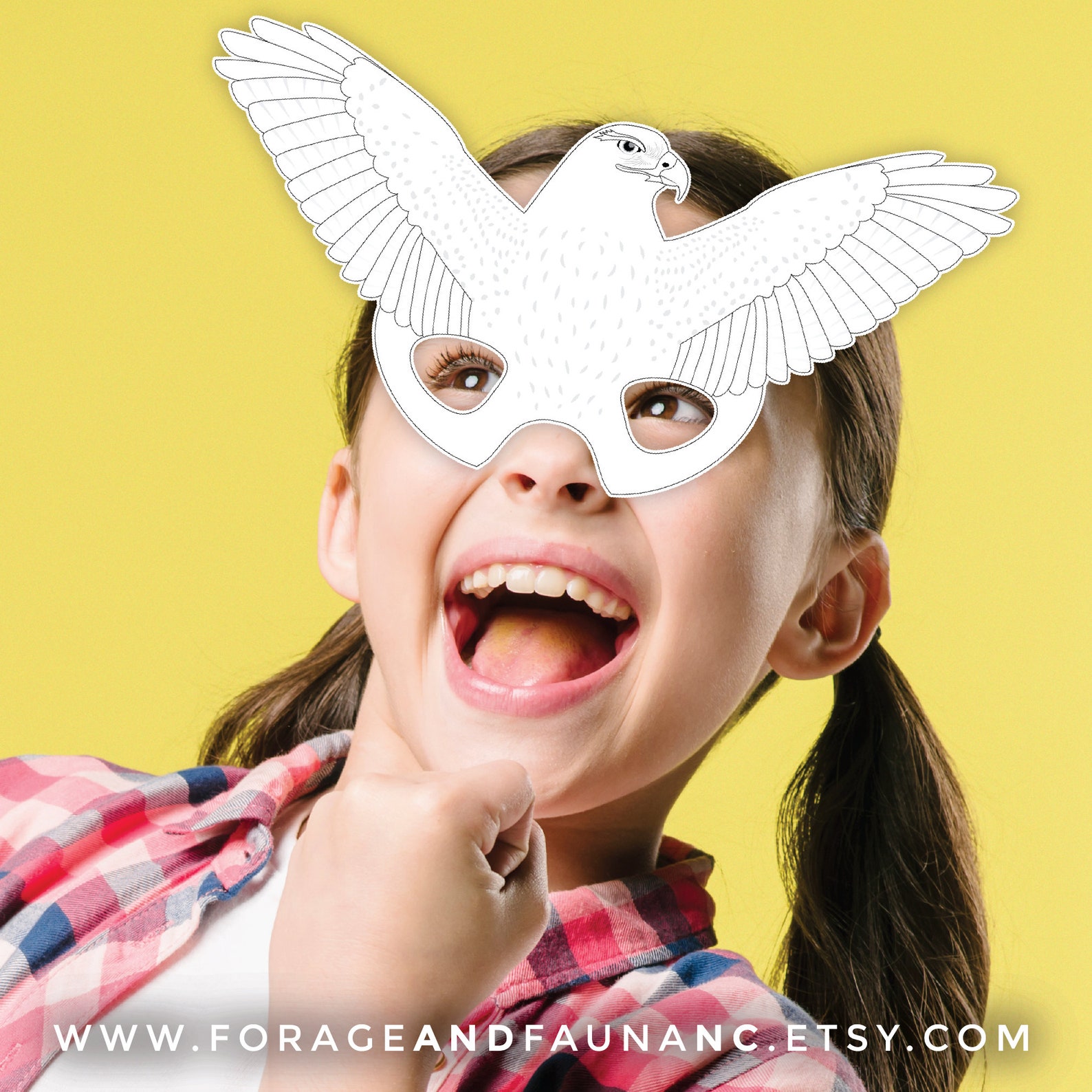 Hawk Mask Printable Coloring Activity Mask Halloween Party Mask Falcon ...