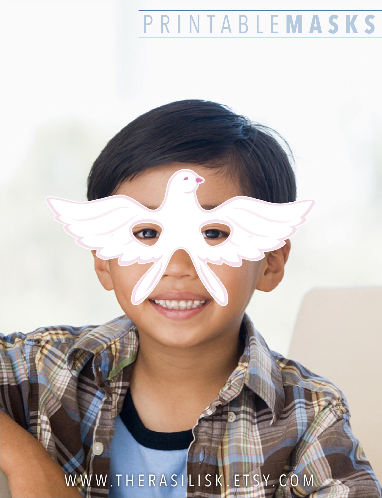 Dove Printable Mask Pink Dove Mask White Pigeon Mask | Etsy