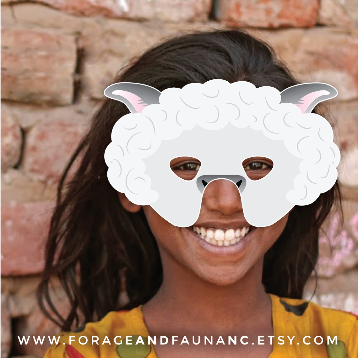 Printable White Sheep Mask Easter Mask Lamb Chop Lanolin Bo White Sheep ...