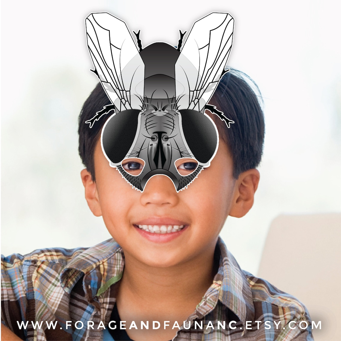 Black Fly Housefly Printable Costume Mask House Fly Horse Fly - Etsy