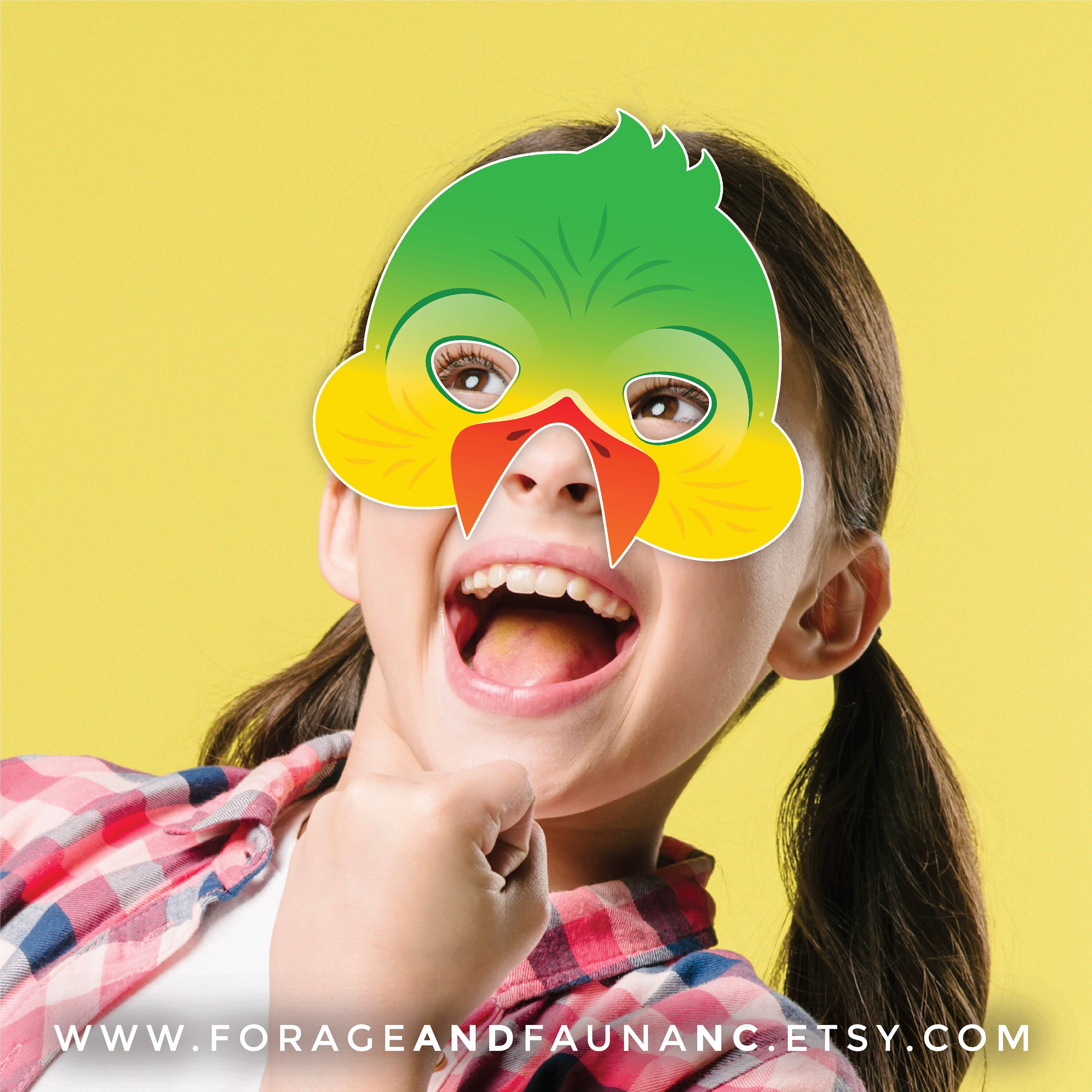 Parrot Printable Bird Mask Tropical Bird Budgerigar Budgie Macaw ...