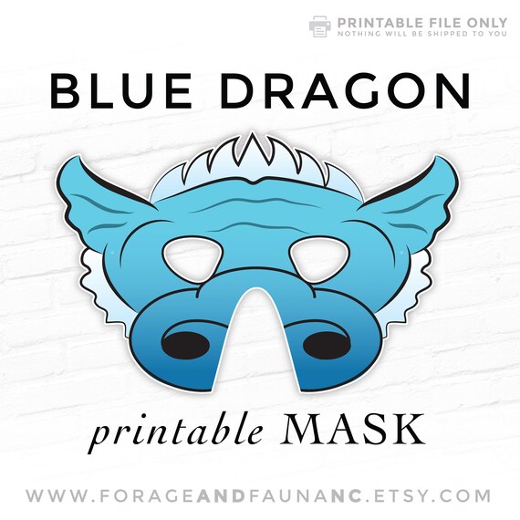 Blue Chinese Dragon Mask