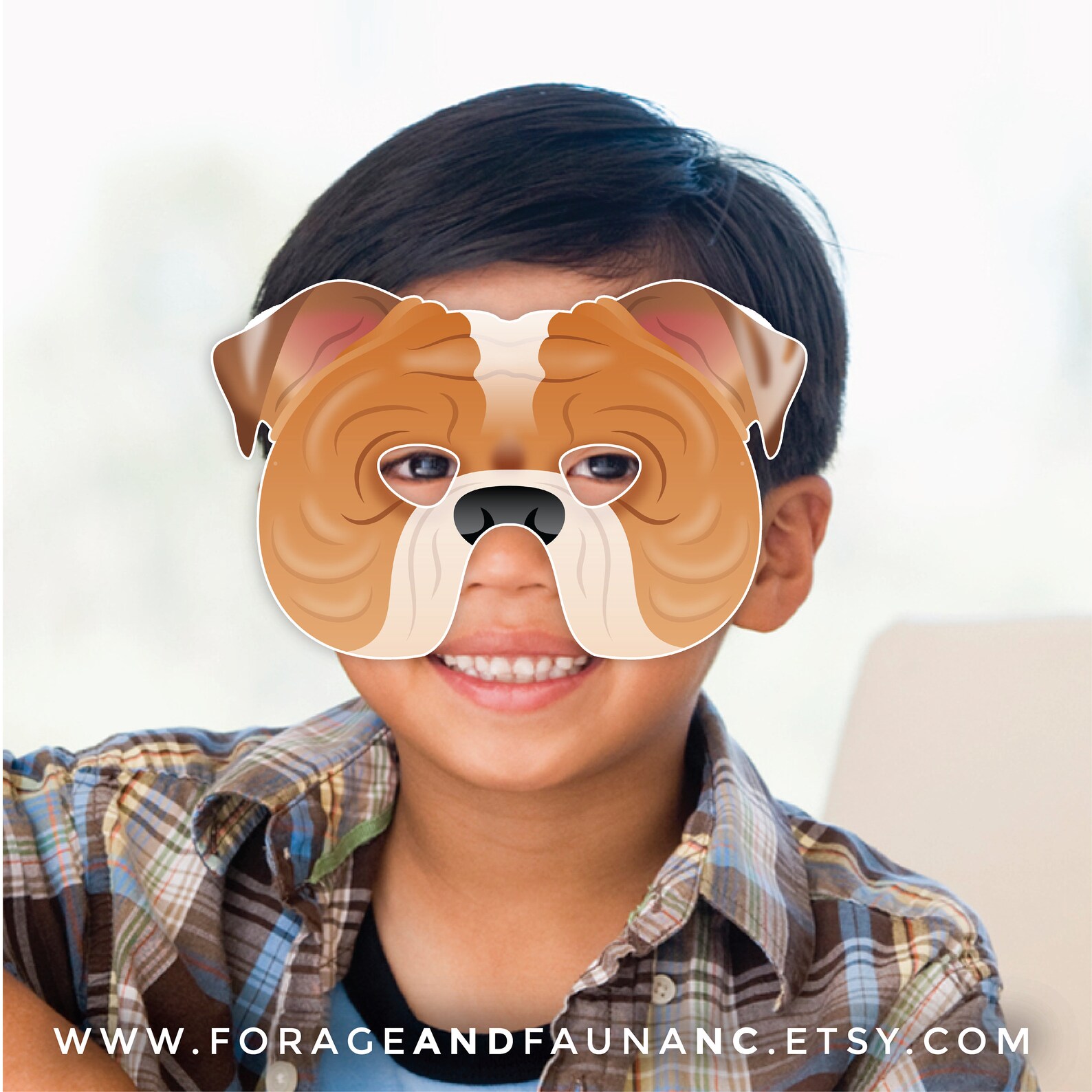 Bulldog Printable Halloween Mask American Bulldog English Bulldog ...