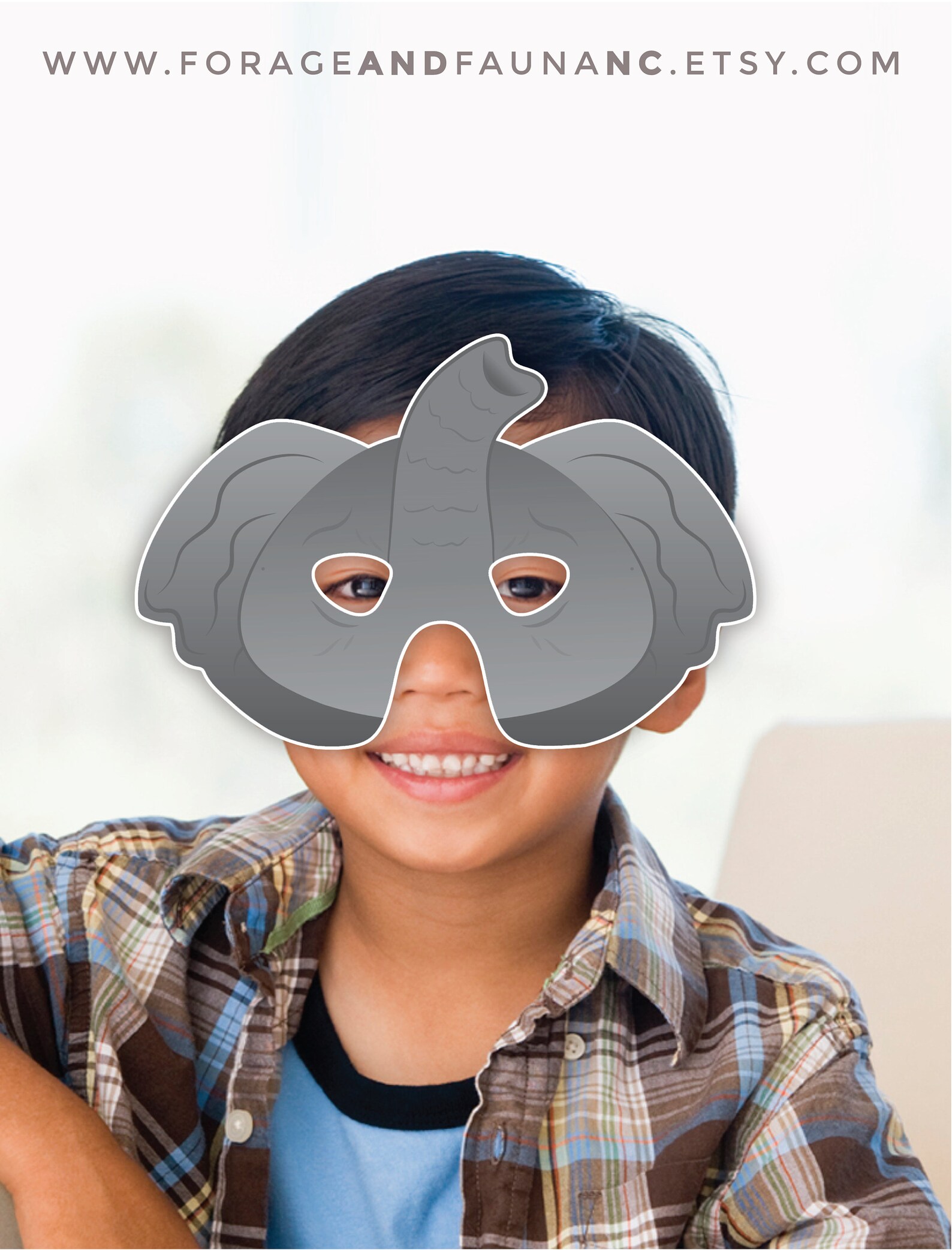 Elephant Printable Halloween Mask Costume Kids Childrens - Etsy