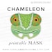 Printable Mask, Halloween Costume, Chameleon, Lizard Mask, Chameleon ...