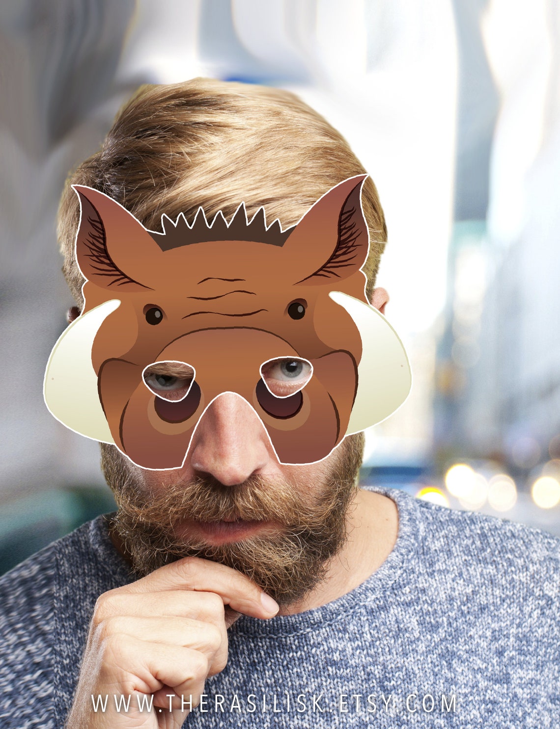 Warthog Mask Wild Boar Mask Printable Mask Animal Mask Wild | Etsy