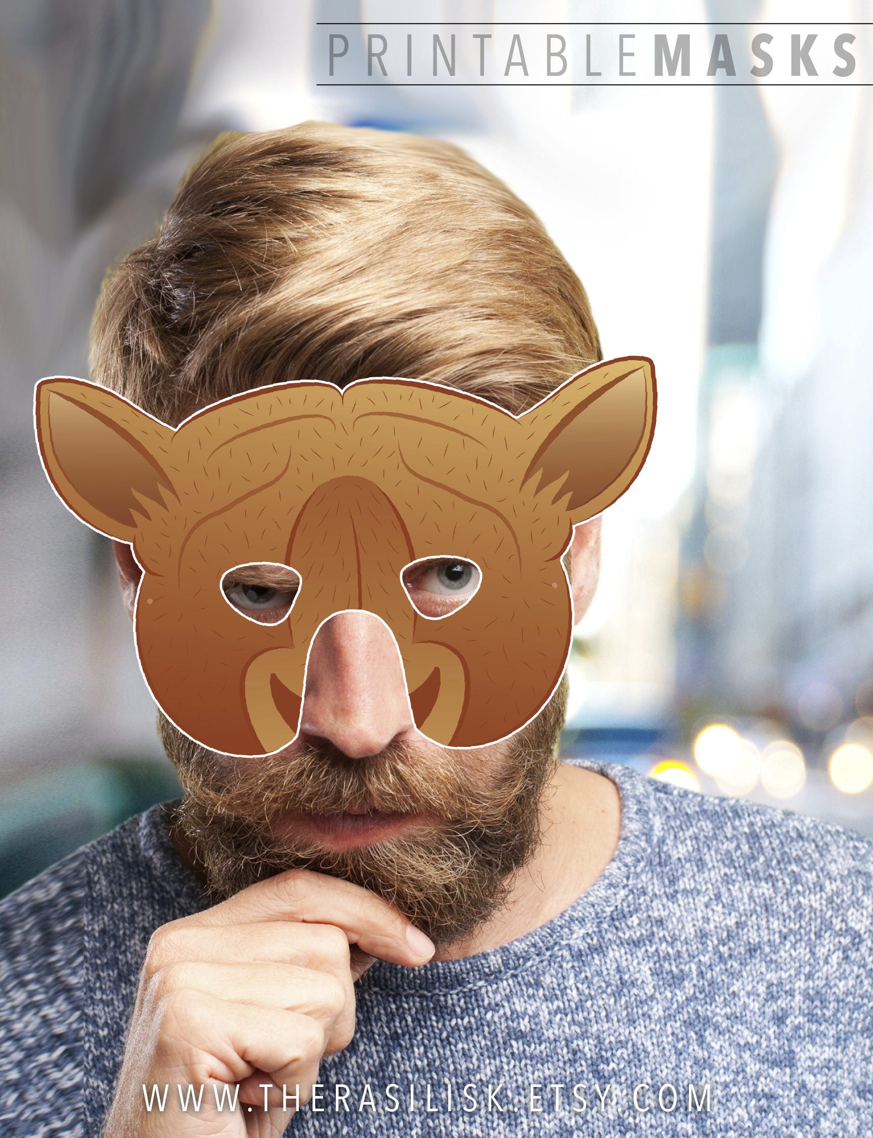 Printable Animal Mask Camel Printable Mask Paper Masks | Etsy