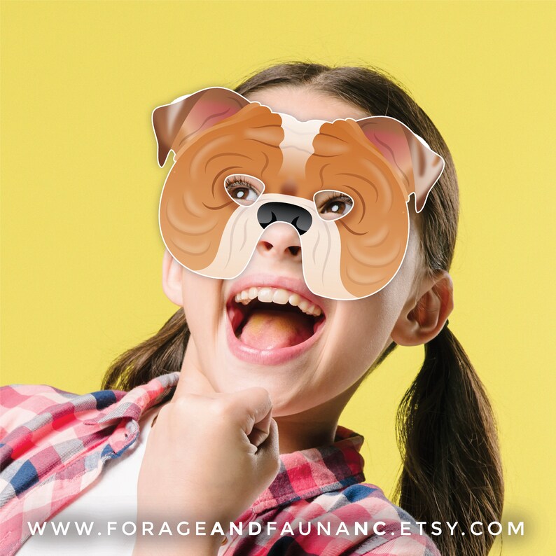 Bulldog Printable Halloween Mask American Bulldog English Bulldog ...