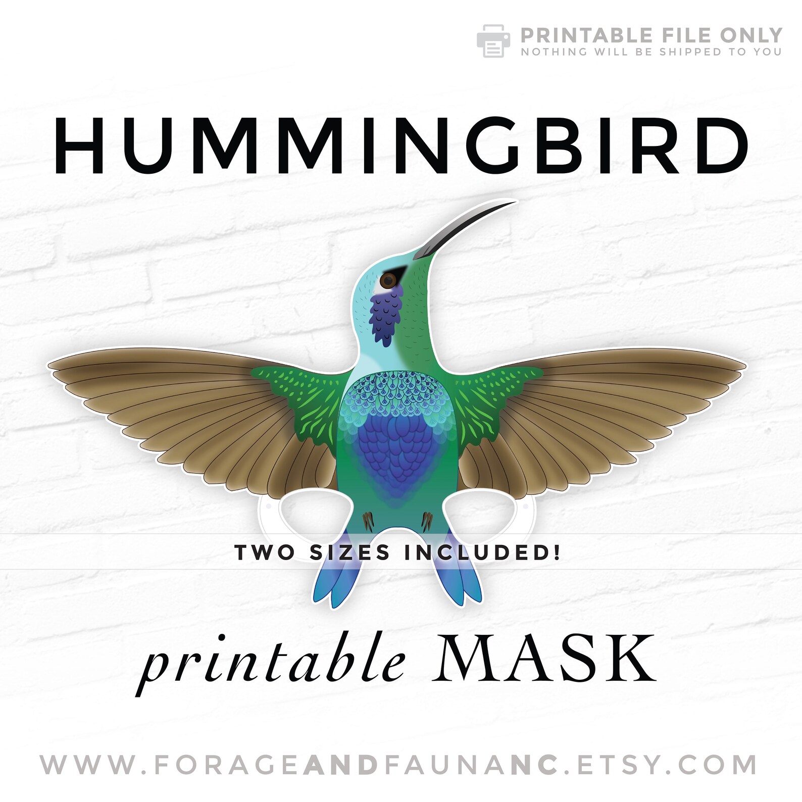 Hummingbird Violetear Printable Bird Masquerade Swallow Tail Sabre Wing ...