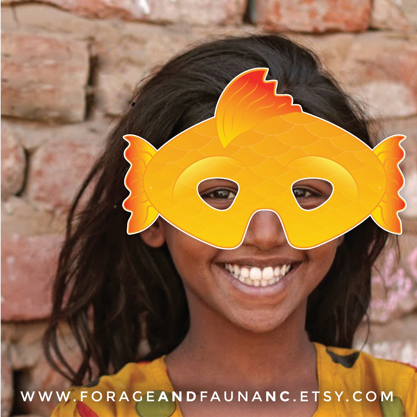 Goldfish Printable Sealife Mask Ocean Life Fish Cartoon | Etsy UK