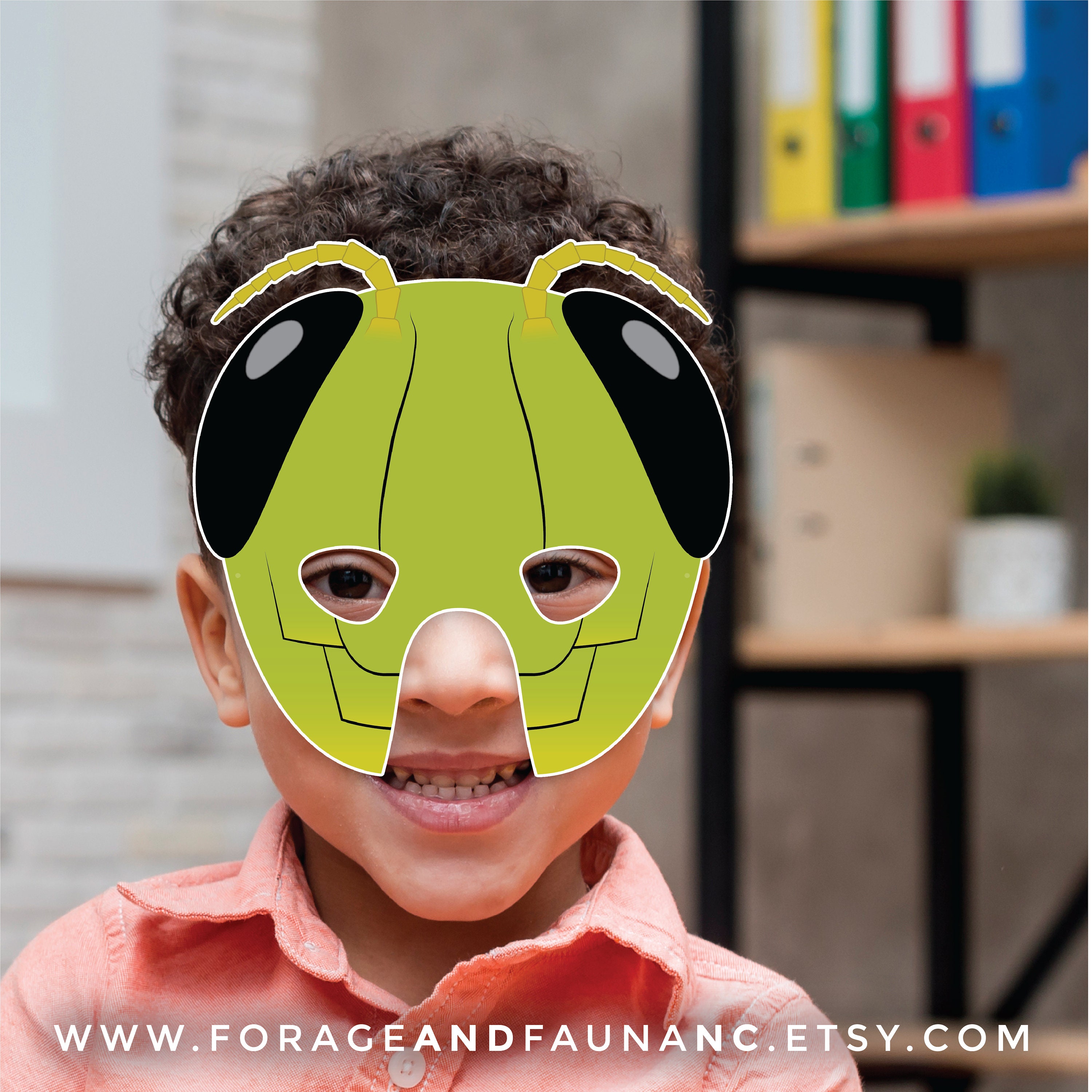 Grasshopper Printable Mask Printable Katydid Bug Mask Green | Etsy