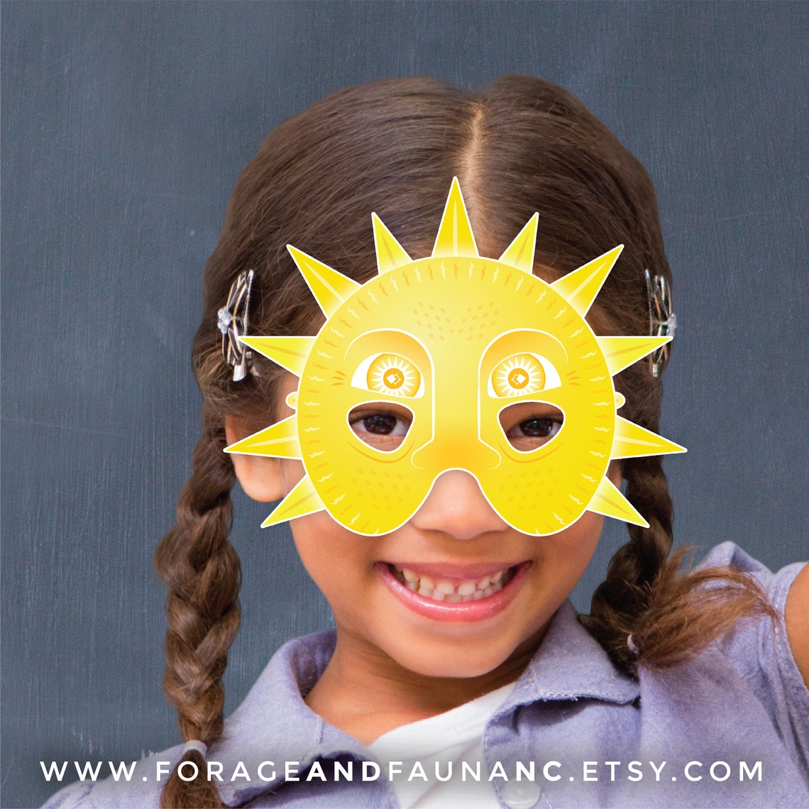 The Sun Printable Halloween Mask Solar Body Star Outer Space - Etsy