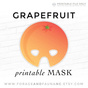 Grapefruit Printable Party Mask | Citrus Fruit Mask | Inexpensive Play ...
