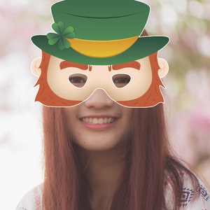 Leprechaun St Patty's Day Mask Printable Mask St Patricks Day Party ...