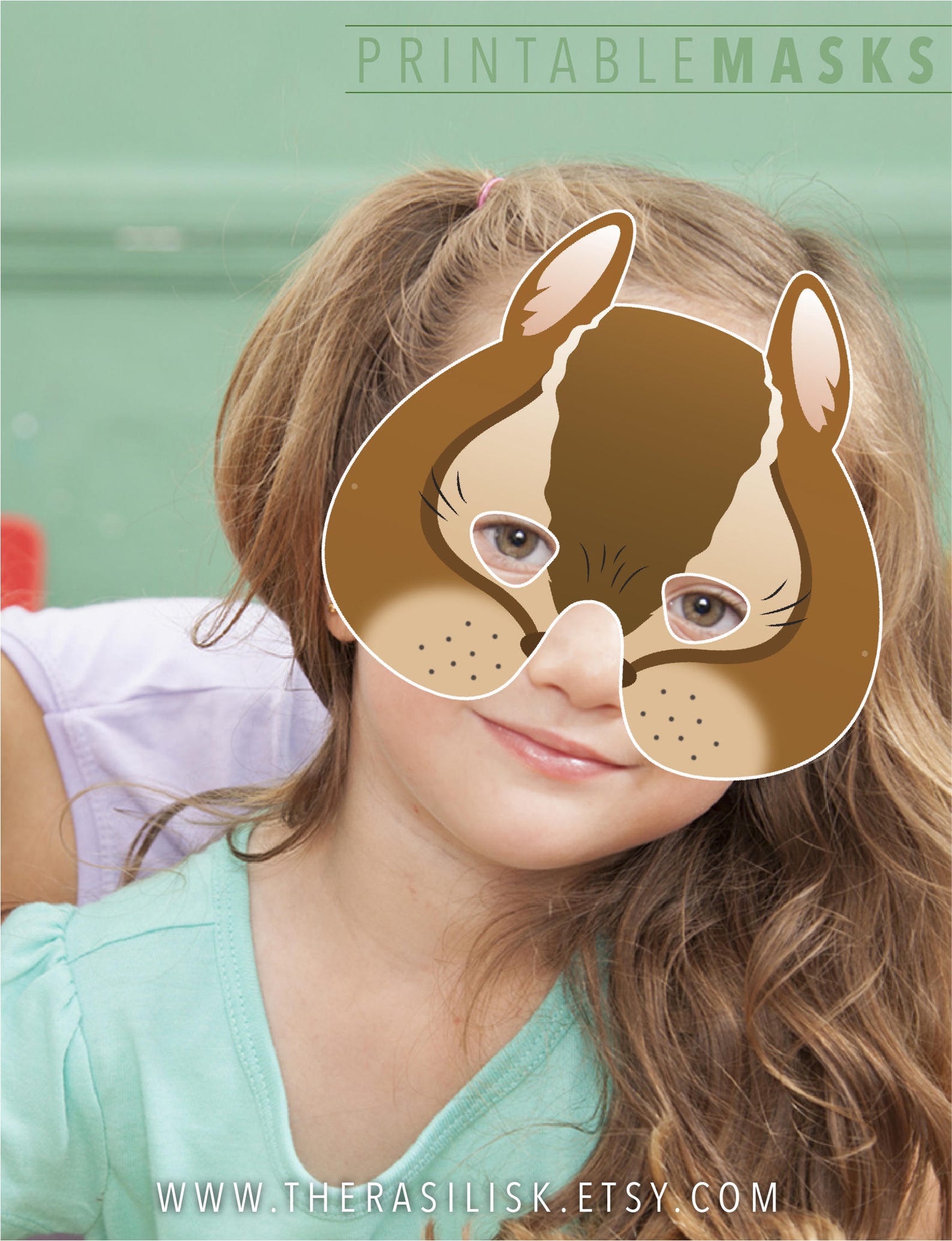 Printable Mask Halloween Animal Mask Chipmunk Mask Alvin - Etsy