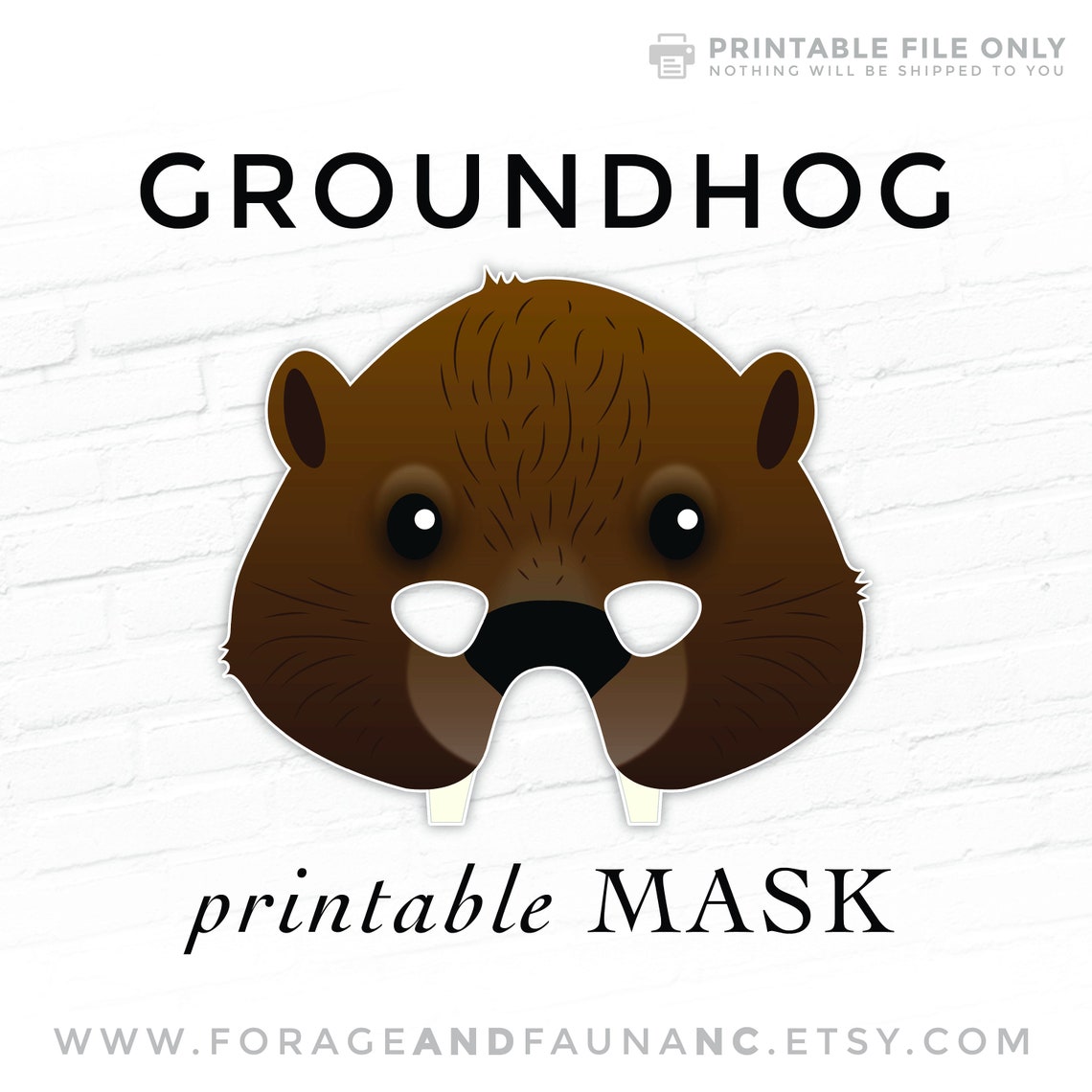Groundhog Printable Mask Groundhog Day Beaver Mask Punxsutawney Phil ...