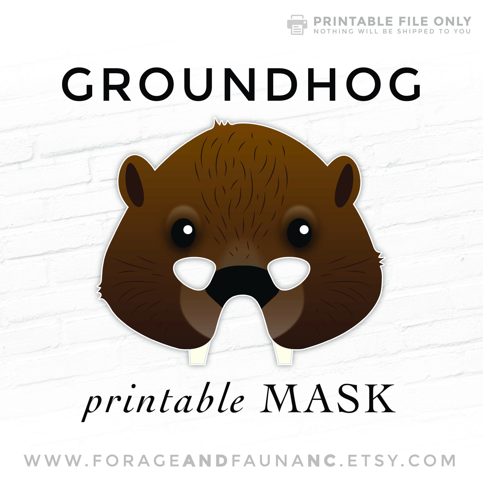 Groundhog Printable Mask Groundhog Day Beaver Mask Punxsutawney Phil ...
