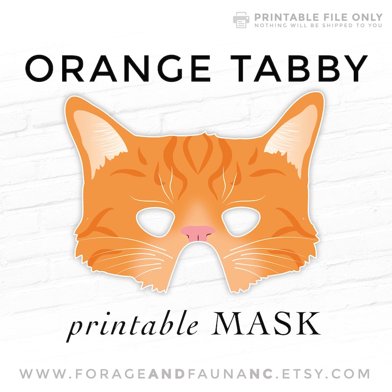 Therian Orange Tabby Cat Mask - Etsy