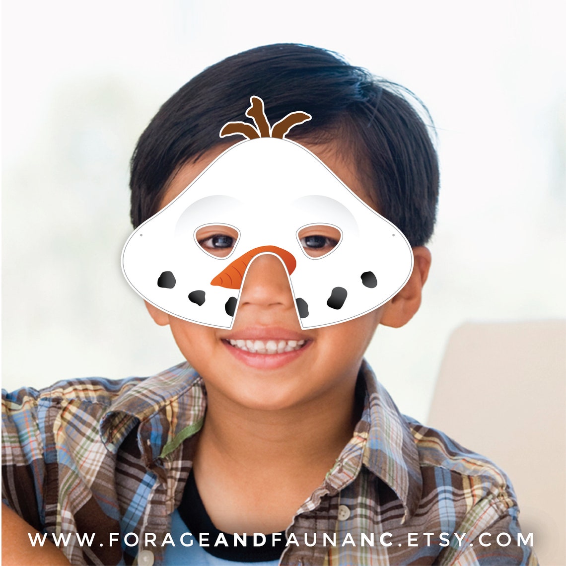 Snowman Printable Costume Face Mask Snow Man Cosplay Frosty - Etsy