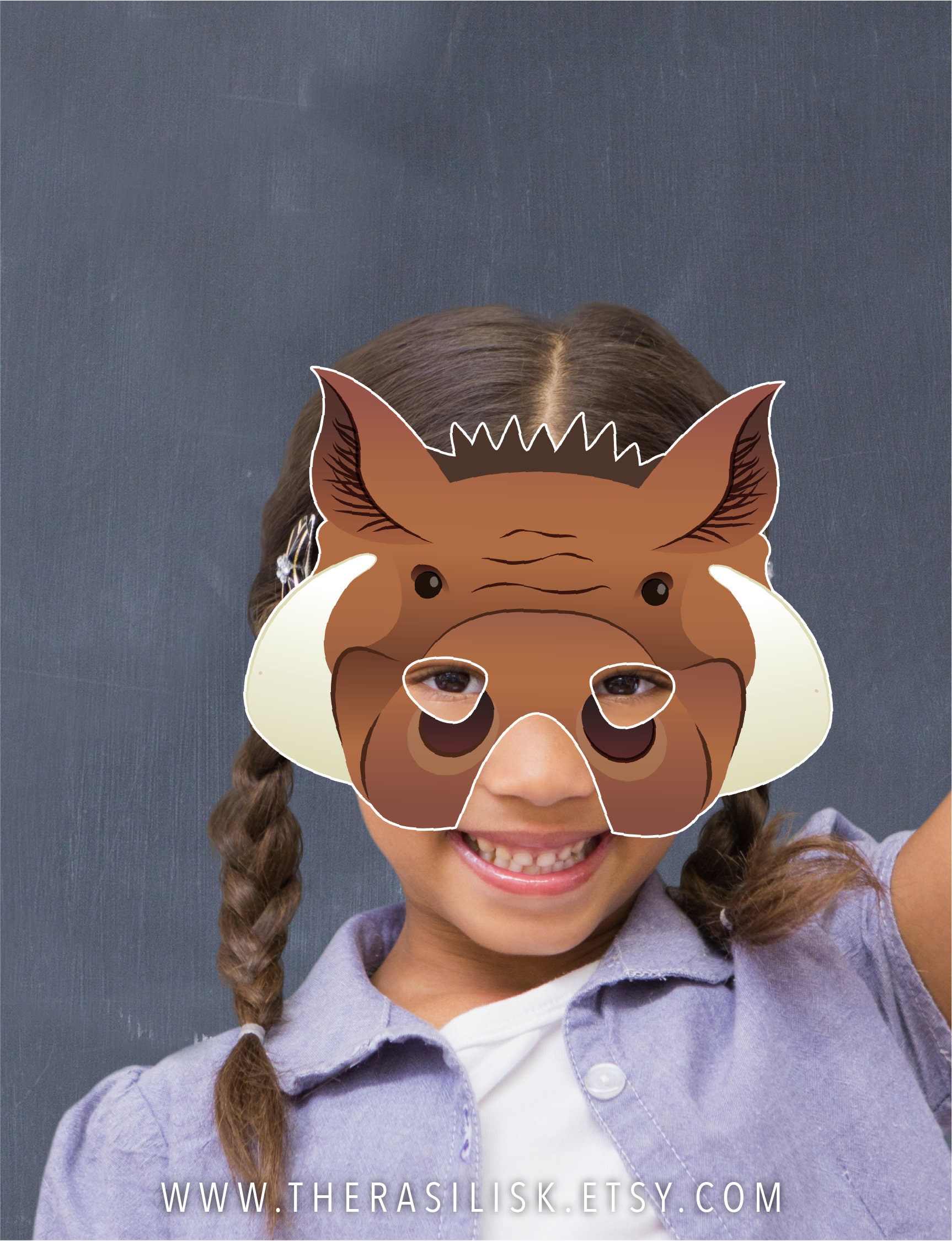 Warthog Mask Wild Boar Mask Printable Mask Animal Mask Wild | Etsy