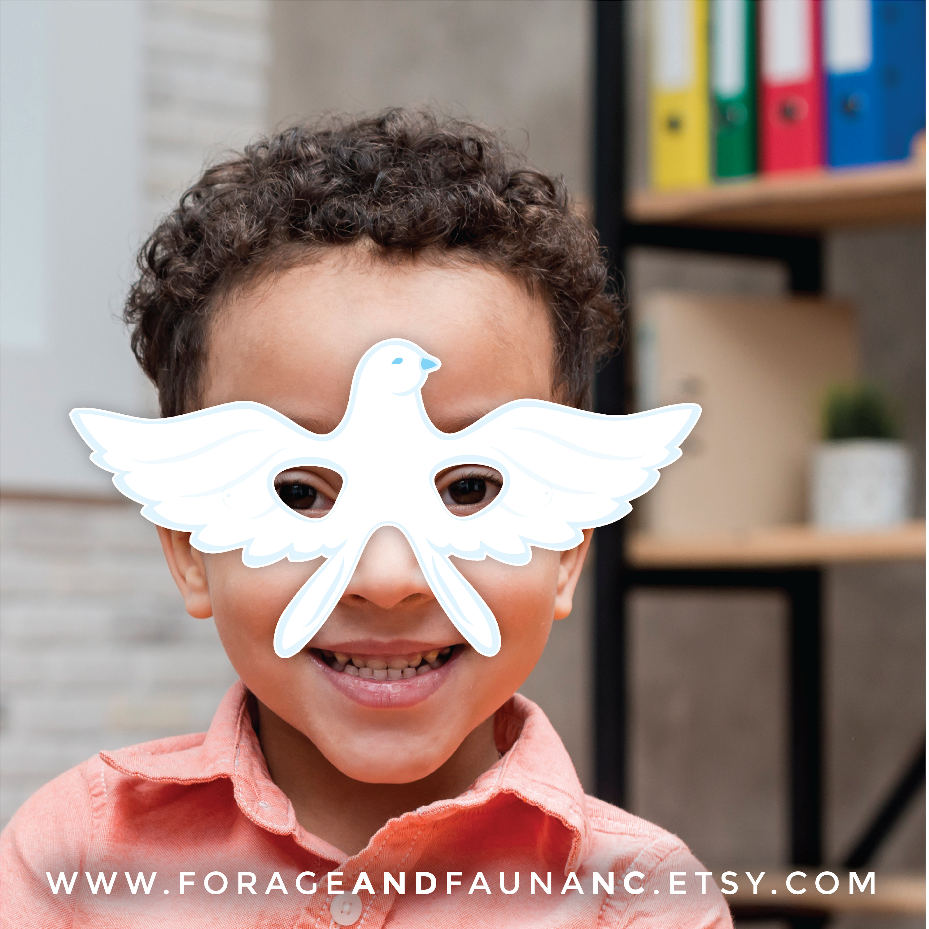 Blue Dove Printable Mask Nativity Scene Theater Masks Pigeon White Dove ...