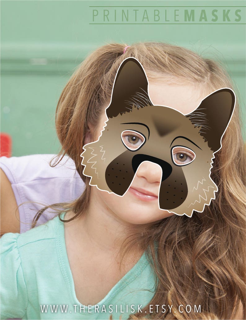 German Shepherd Printable Mask Malinois Dog Mask Halloween | Etsy