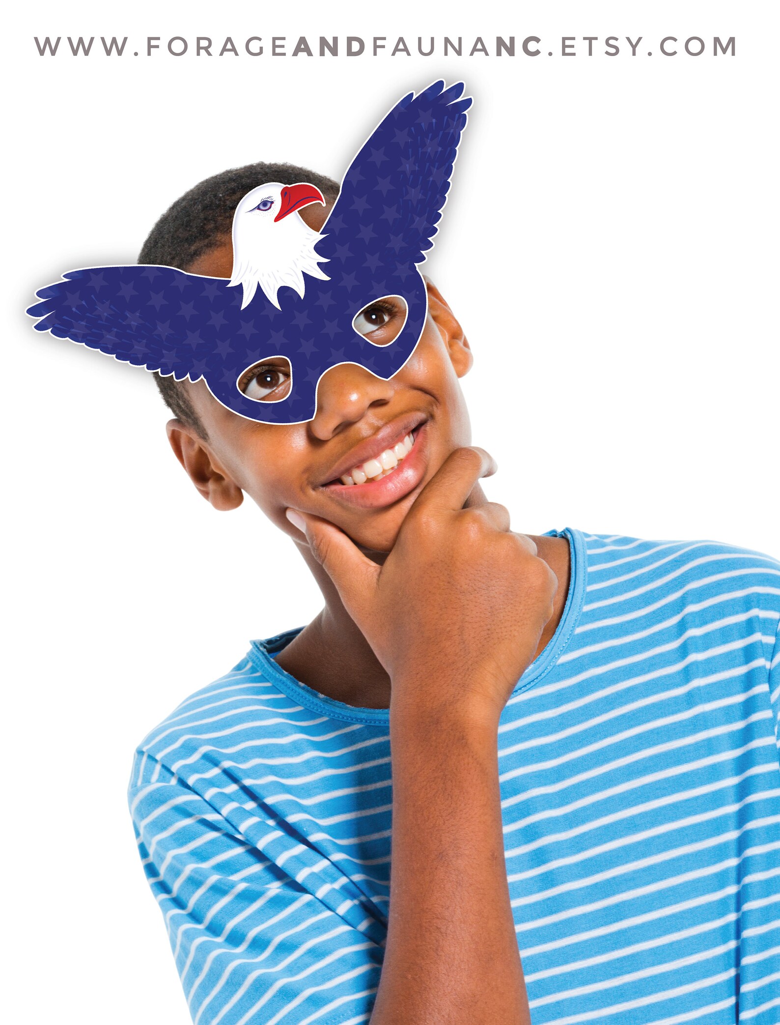 Patriotic 4th of July Red White & Blue Bald Eagle Mask - Etsy