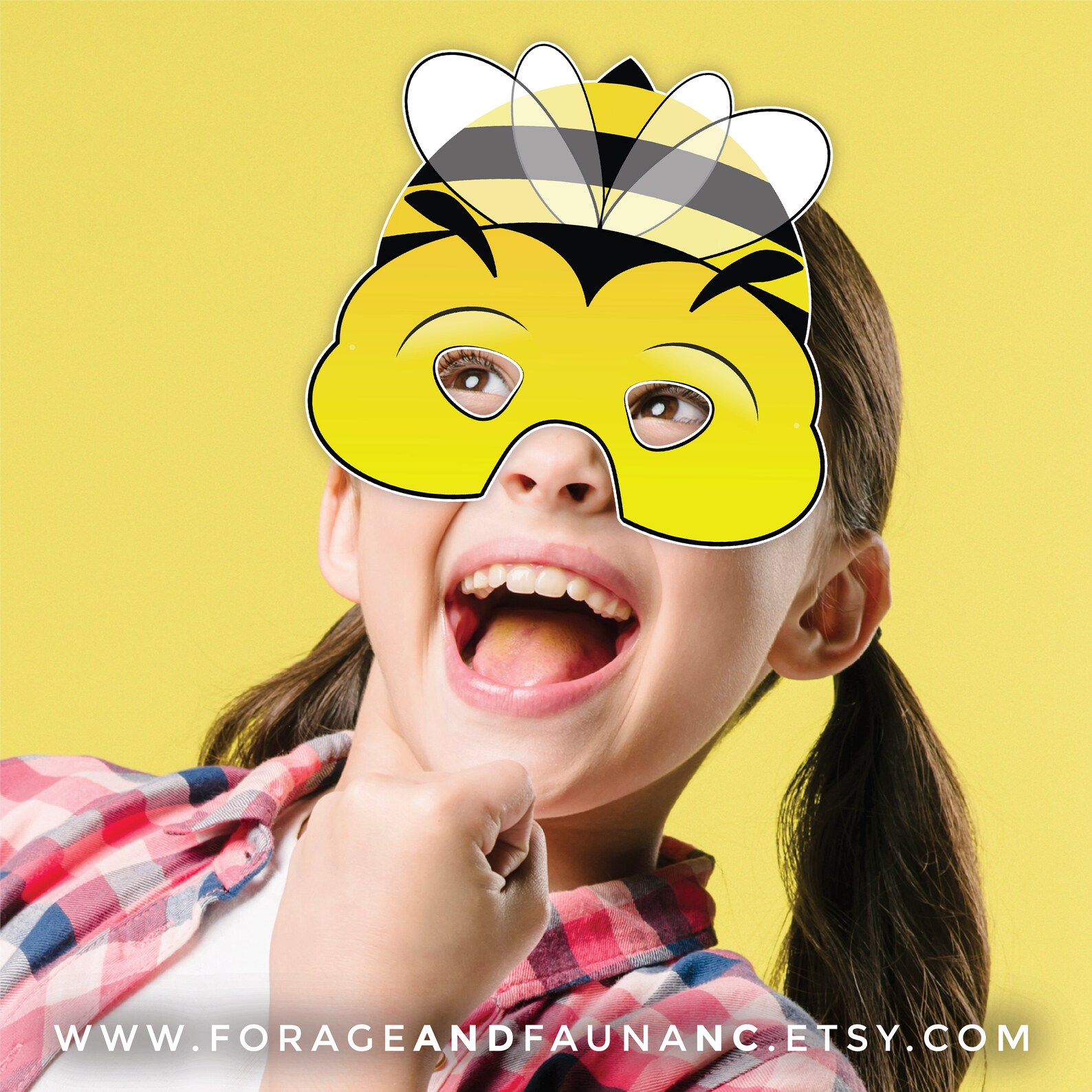 Printable Bumblebee Halloween Mask Photo Booth Prop Printable Bee Mask ...