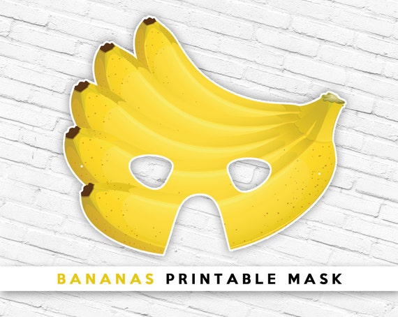 Bananas Printable Party Mask Tropical Fruit Mask | Etsy