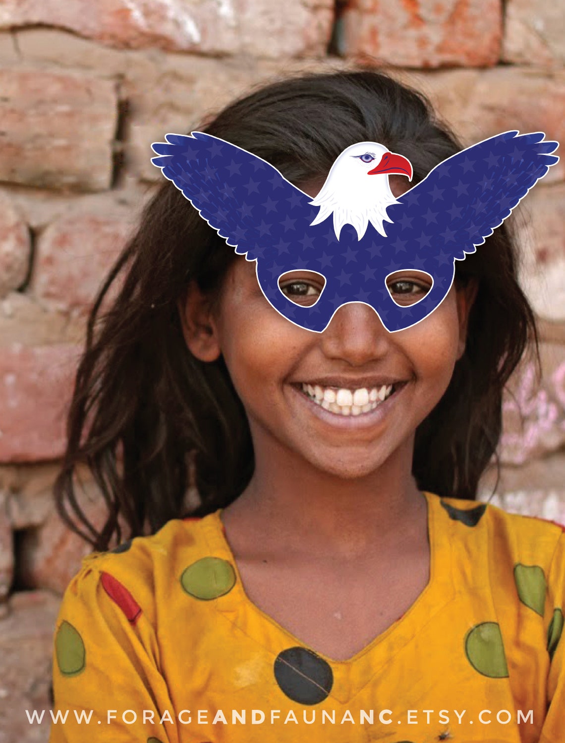 Patriotic 4th of July Red White & Blue Bald Eagle Mask | Etsy