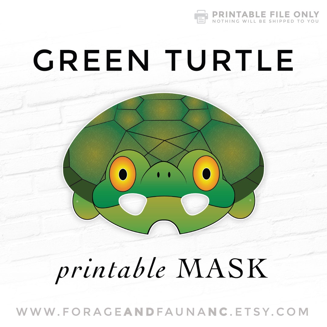 Turtle Printable Animal Mask Costume Snapping Turtle Box Tortoise and ...