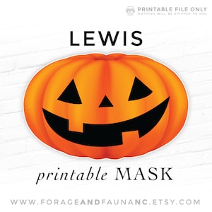 My NAME is LEWIS - Halloween Pumpkin PRINTABLE Mask - Etsy