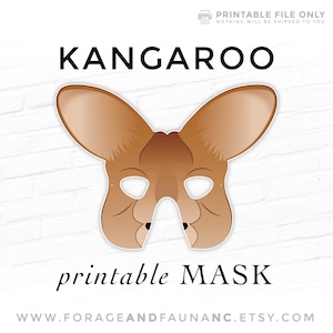 Kangaroo Printable Halloween Party Playtime Mask Kids Animal Costume ...