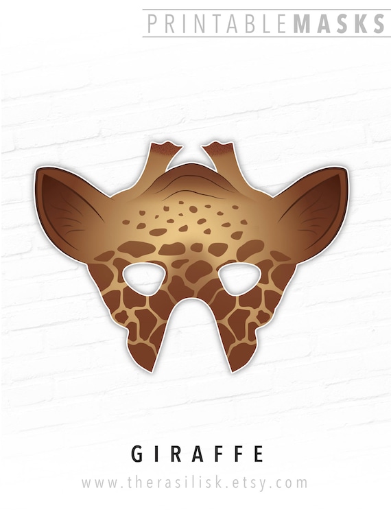 Giraffe Printable Mask Halloween Mask Printable Animal Mask - Etsy