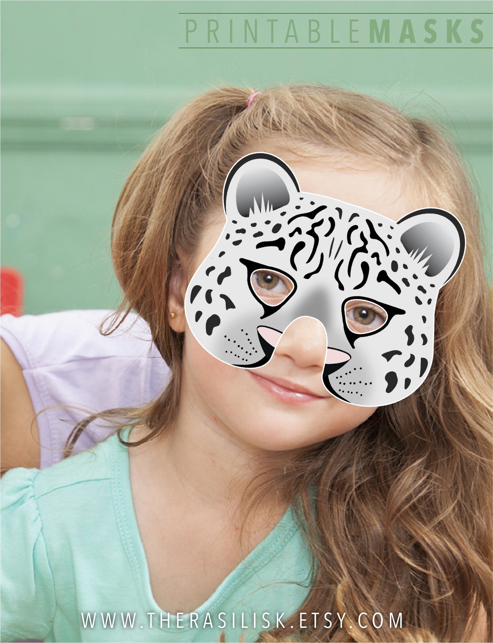 Printable Snow Leopard Mask White Leopard Mask Printable | Etsy