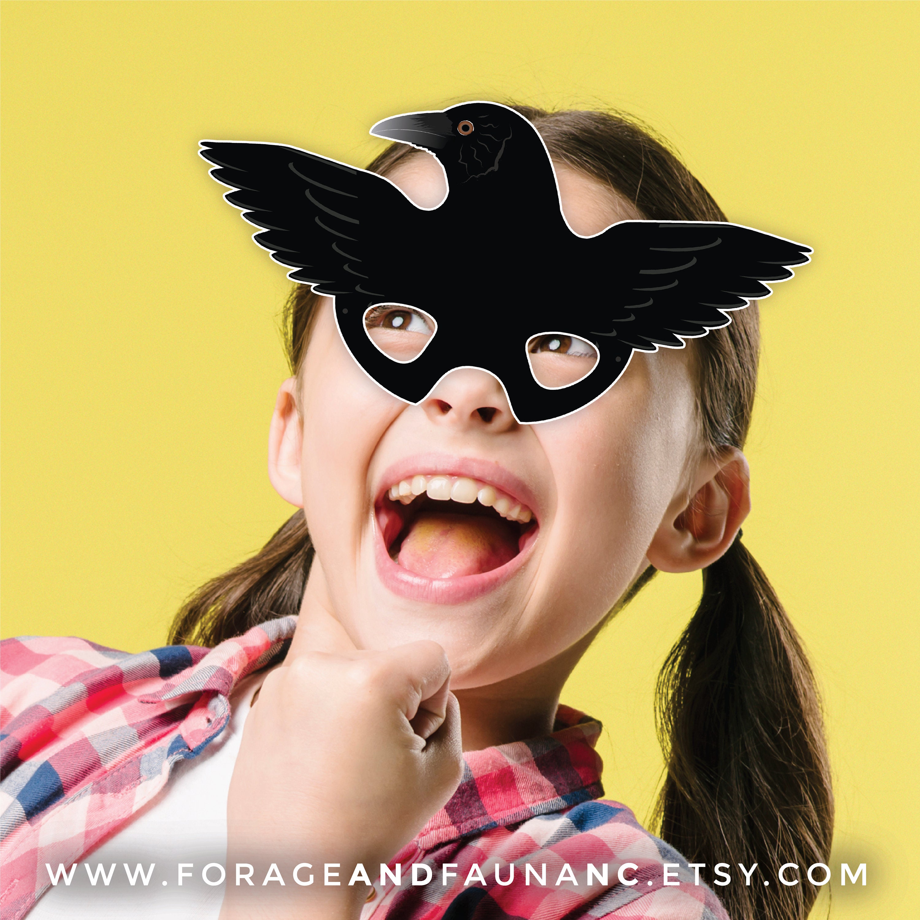 Crow Printable Mask Costume Blackbird Cowbird Raven Grackle | Etsy