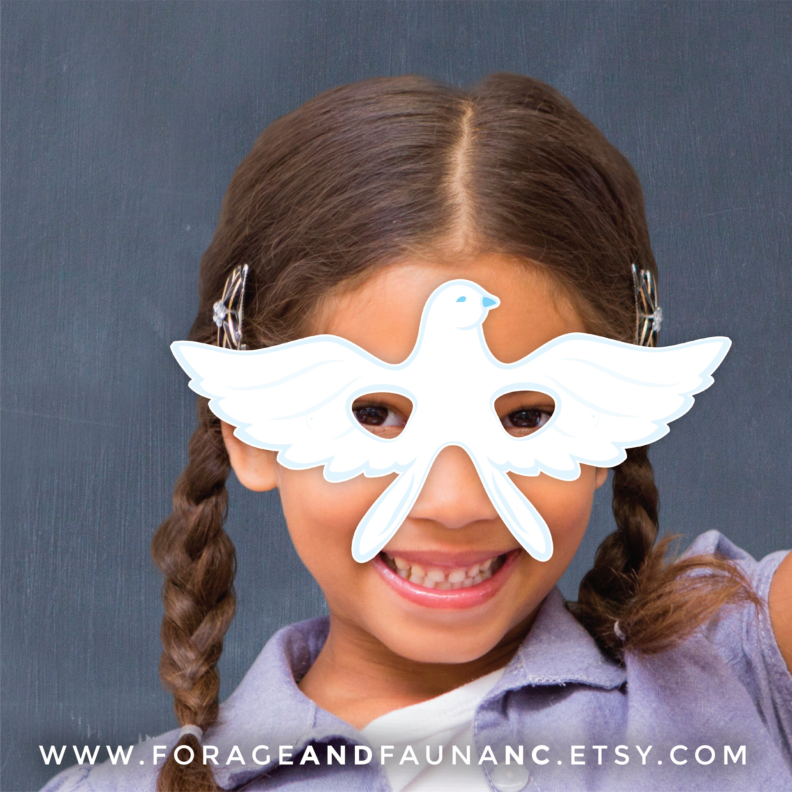 Blue Dove Printable Mask Nativity Scene Theater Masks Pigeon White Dove ...