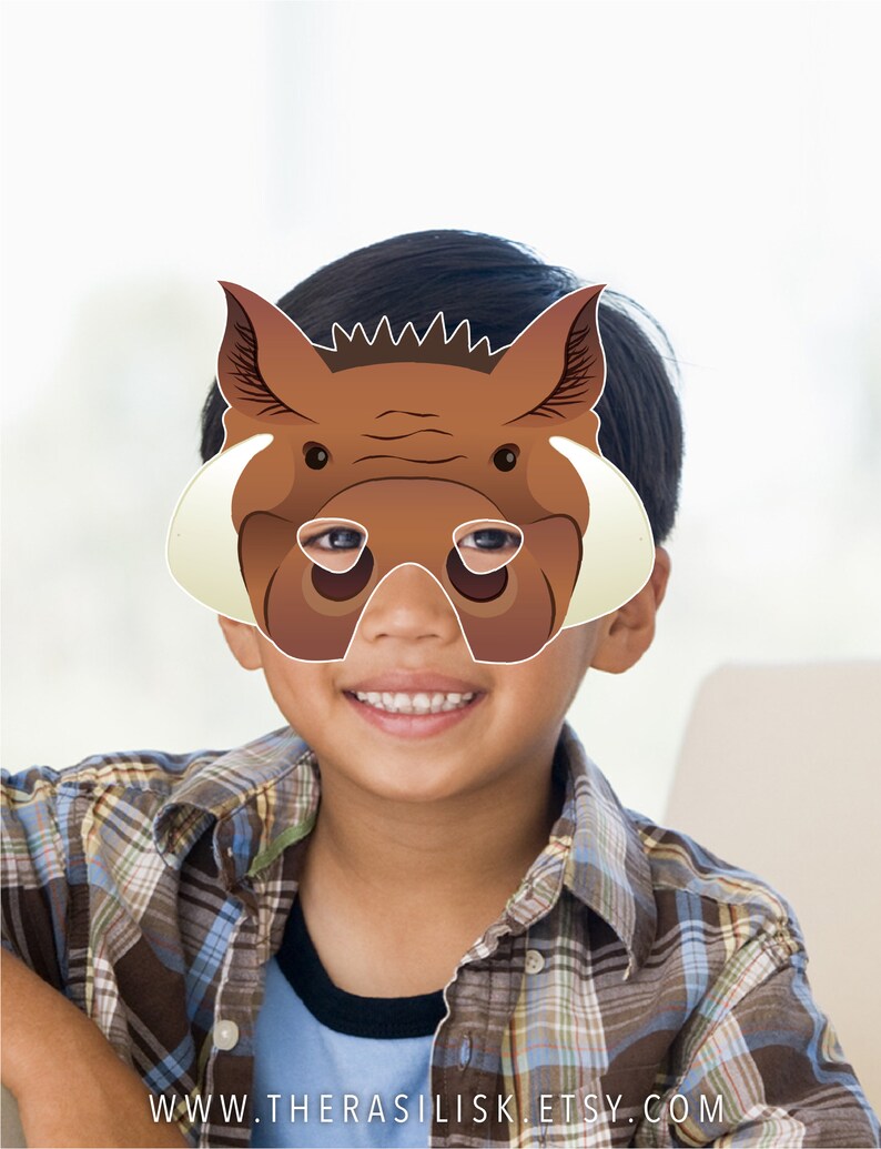 Warthog Mask Wild Boar Mask Printable Mask Animal Mask Wild | Etsy