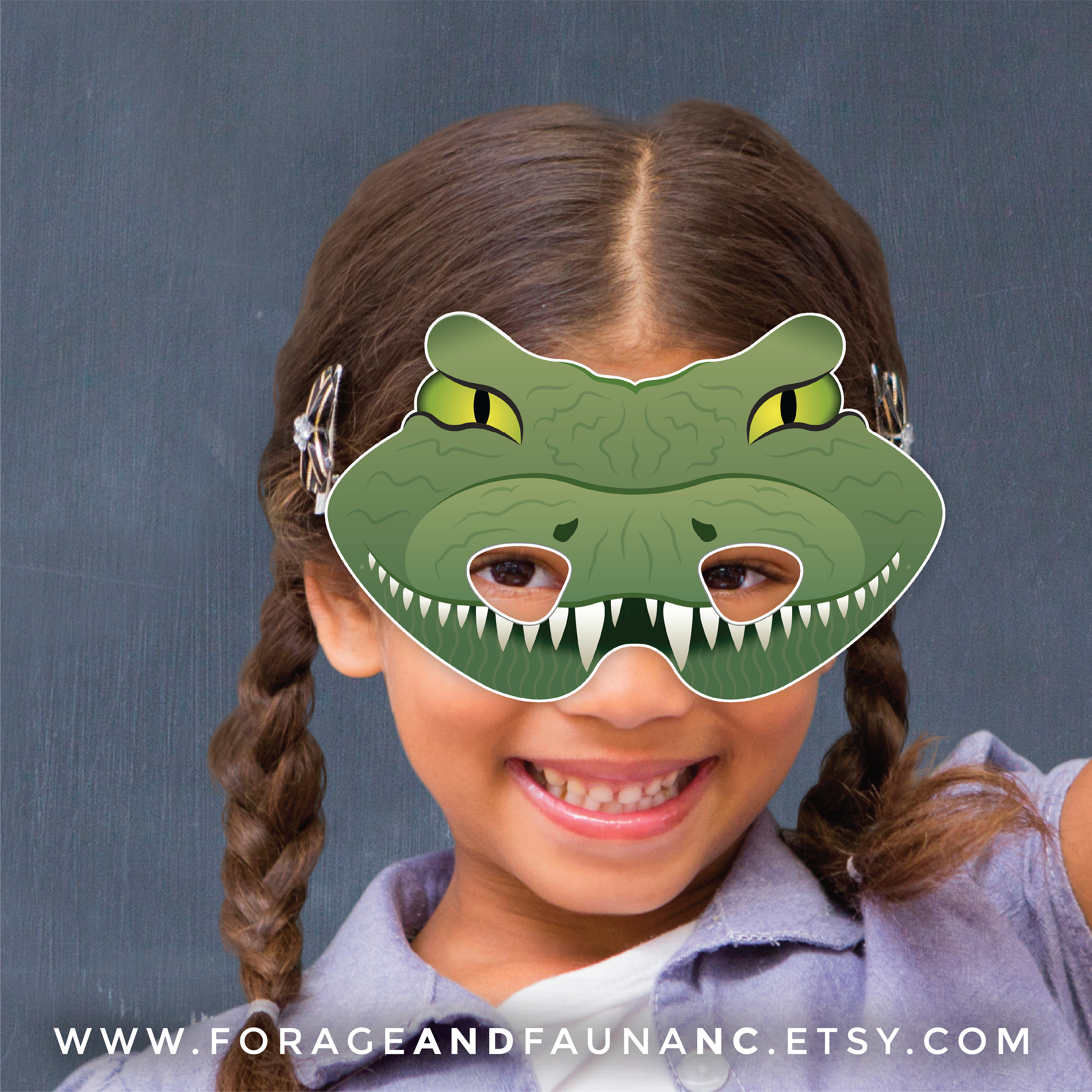 Crocodile Printable Animal Mask Reptile Dinosaur Birthday | Etsy Canada