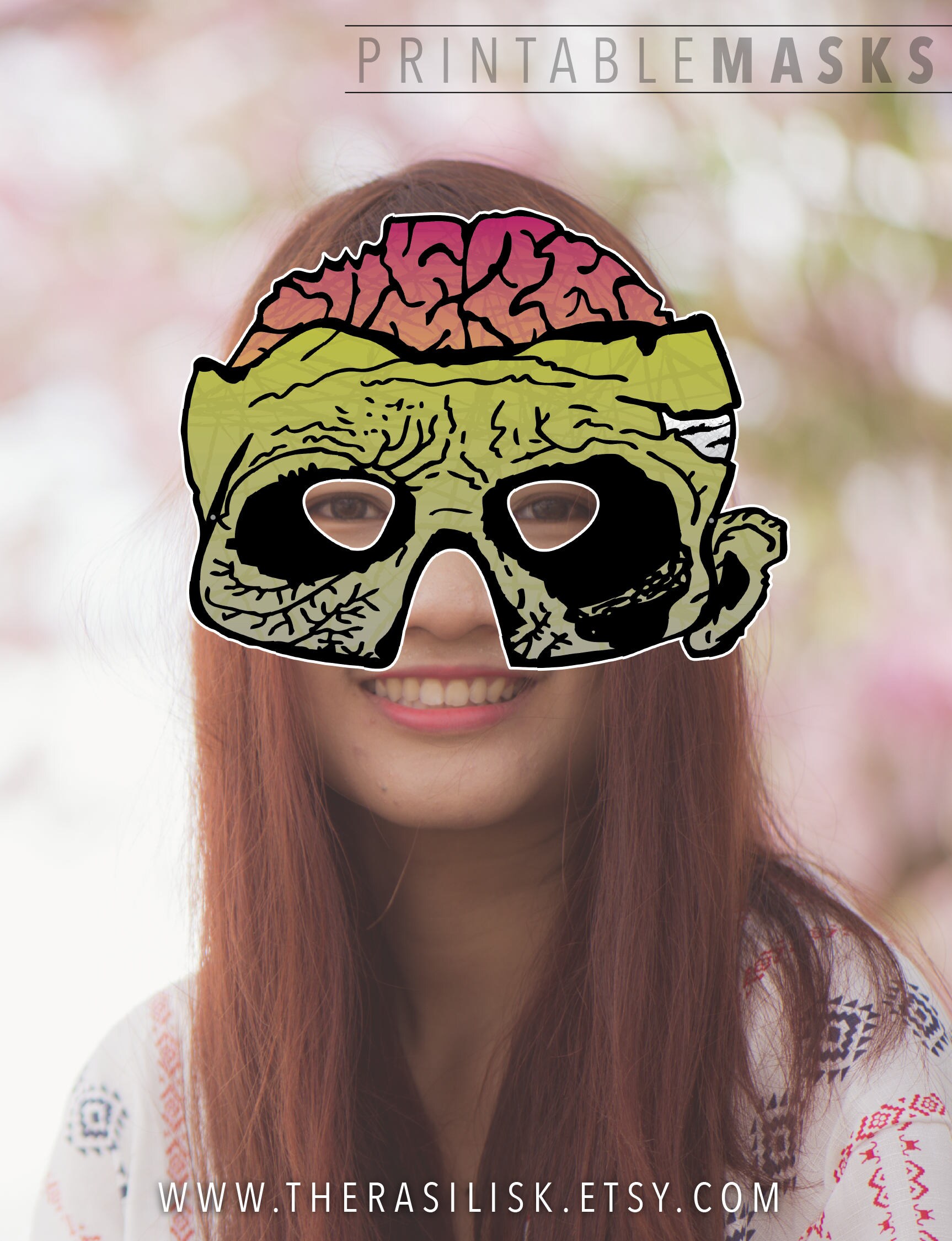 Halloween Mask, Zombie Printable Mask, Walking Corpse, Walker, Ghoul ...