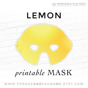 Lemon Printable Party Mask | Citrus Fruit Mask | Inexpensive Play Props ...