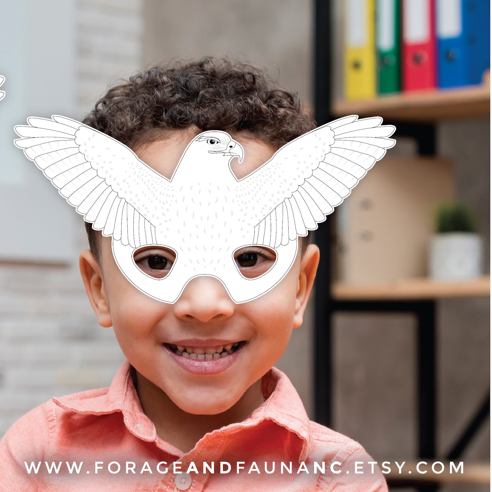 Hawk Mask Printable Coloring Activity Mask Halloween Party Mask Falcon ...