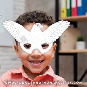 Hawk Mask Printable Coloring Activity Mask Halloween Party Mask Falcon ...