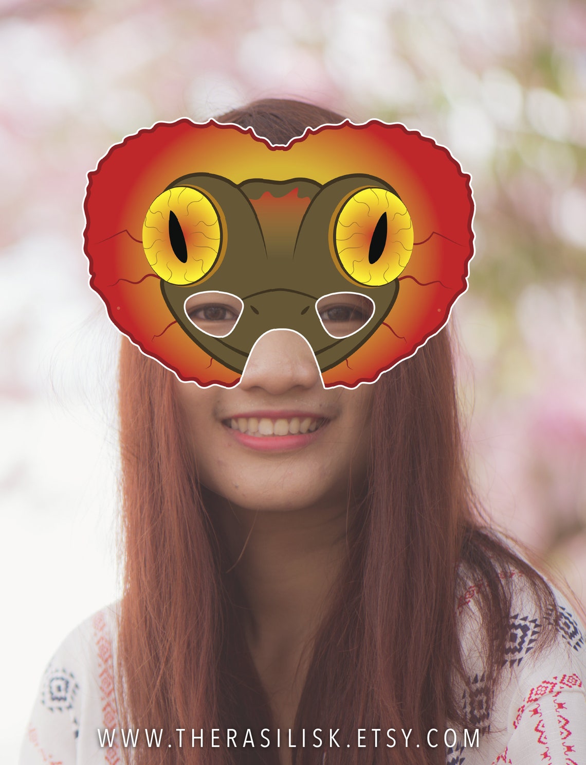 Frilled Neck Lizard Printable Mask Reptile Party Mask - Etsy