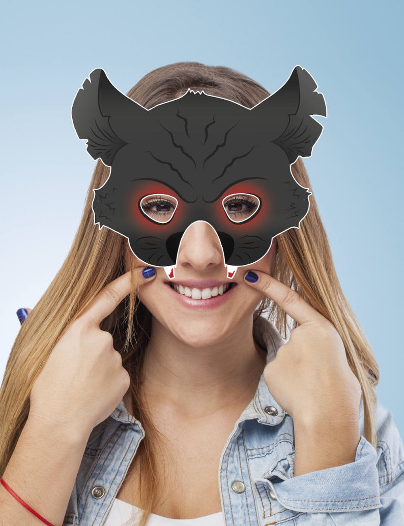 Halloween Mask Printable Mask Evil Gray Rat Mask Black - Etsy Australia