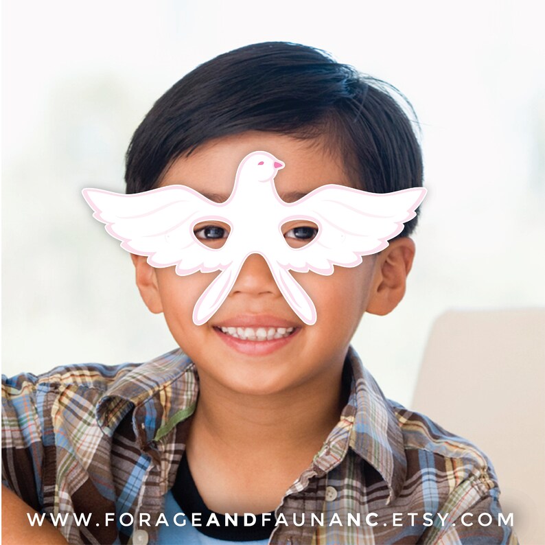 Pink Dove Printable Mask Nativity Scene Theater Masks Pigeon White Tern ...
