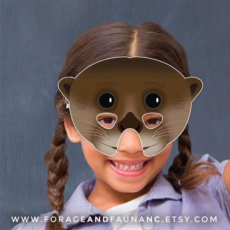 River Otter Sea Otter Printable Animal Mask Sea Mammals Cute - Etsy